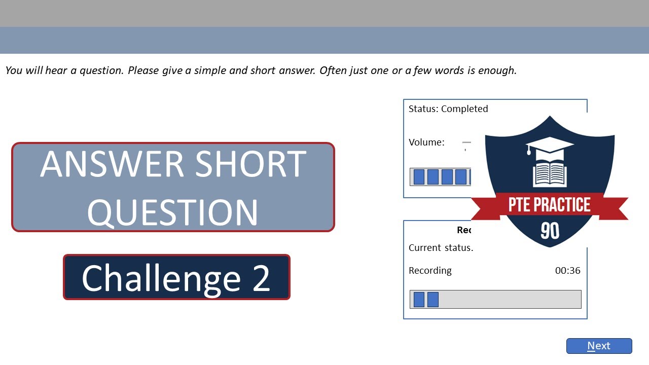 PTE Answer short question: Real Exam Practice (Exact Length ...