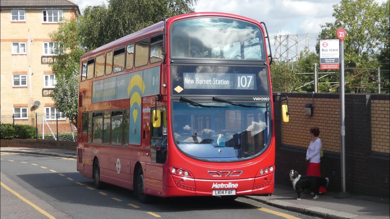 FULL ROUTE VISUAL | Metroline London Route 107 Edgware Stn To New ...