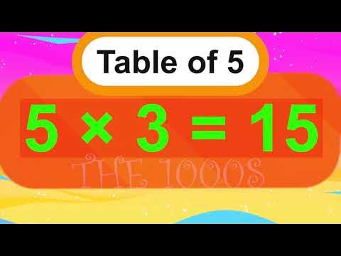 5 table rhyme,table of five,5 table song,5x1=5 Multiplication,Tables ...