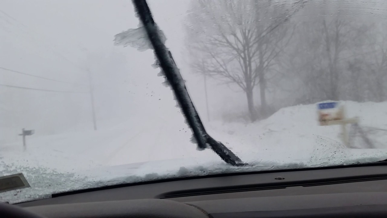 Driving in a whiteout in Central NY State - YouTube