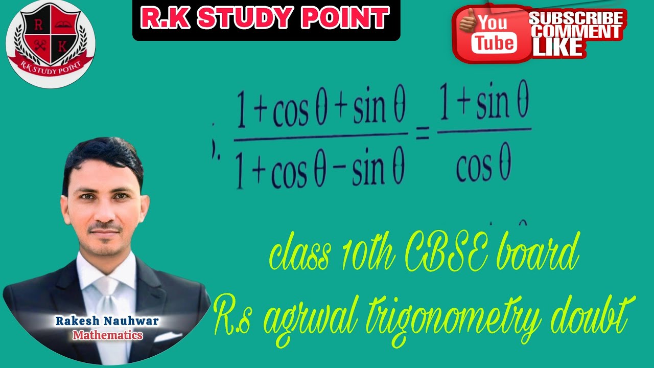 Class 10th//trigonometry R.S Agrawal maths doubt//CBSE board//u.p board - YouTube