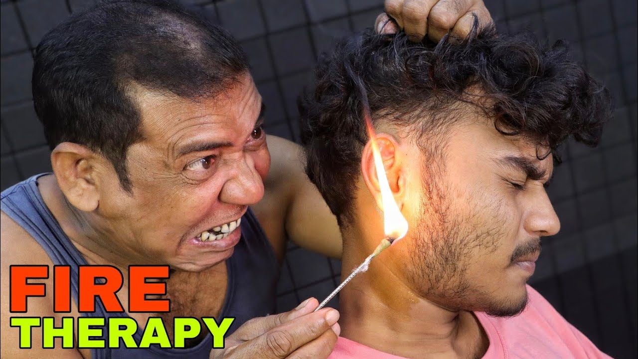 Fire Ear Massage Asim Barber Ear Massage Head Massage And Neck