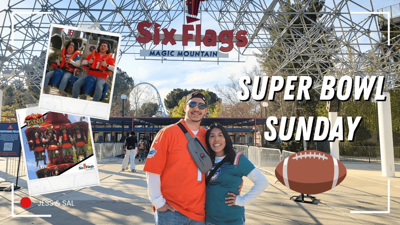We Went to Six Flags on Super Bowl Sunday! - YouTube