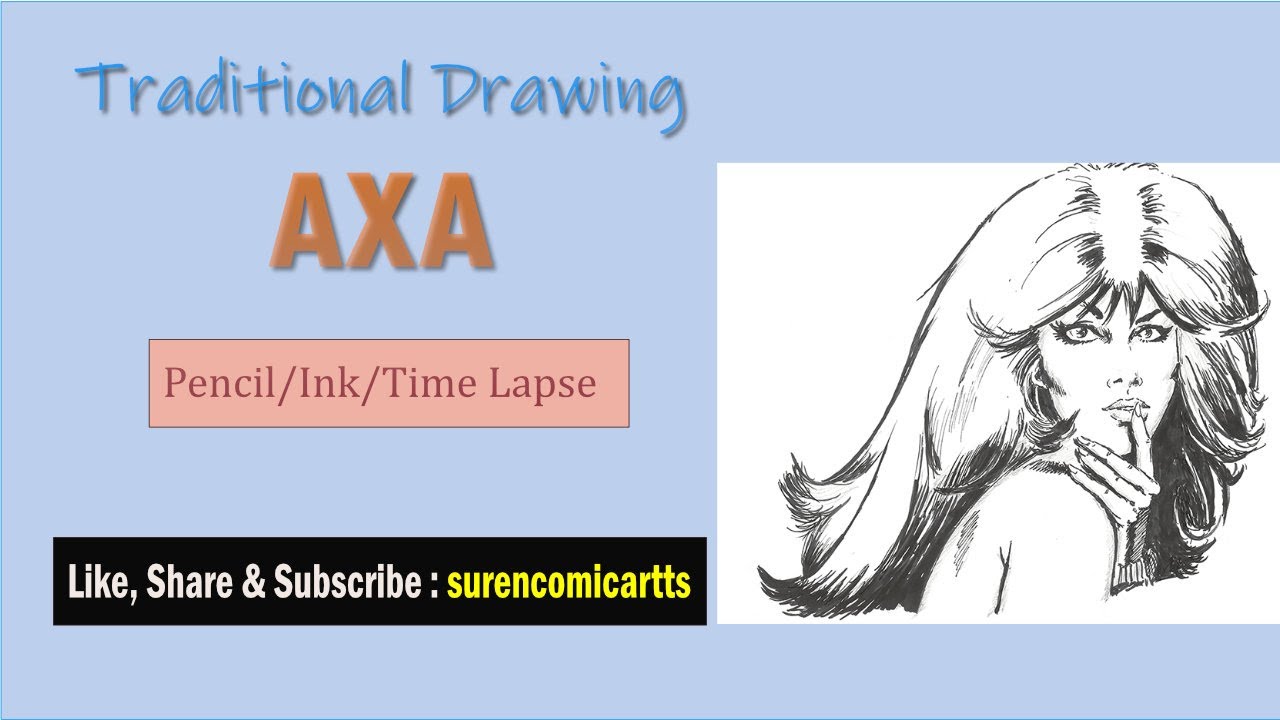 AXA : Time Lapse Traditional Drawing | Pencil & inking | # ...