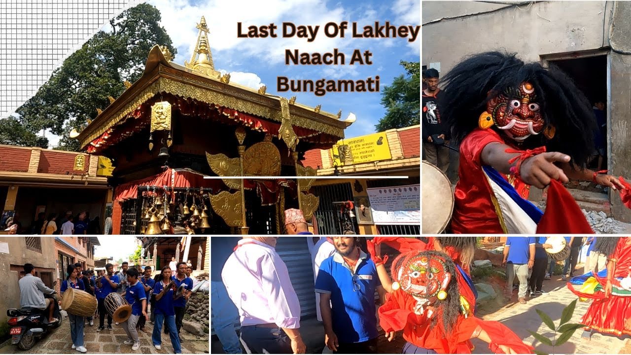 Last day of lakhe naach at bungamati - YouTube
