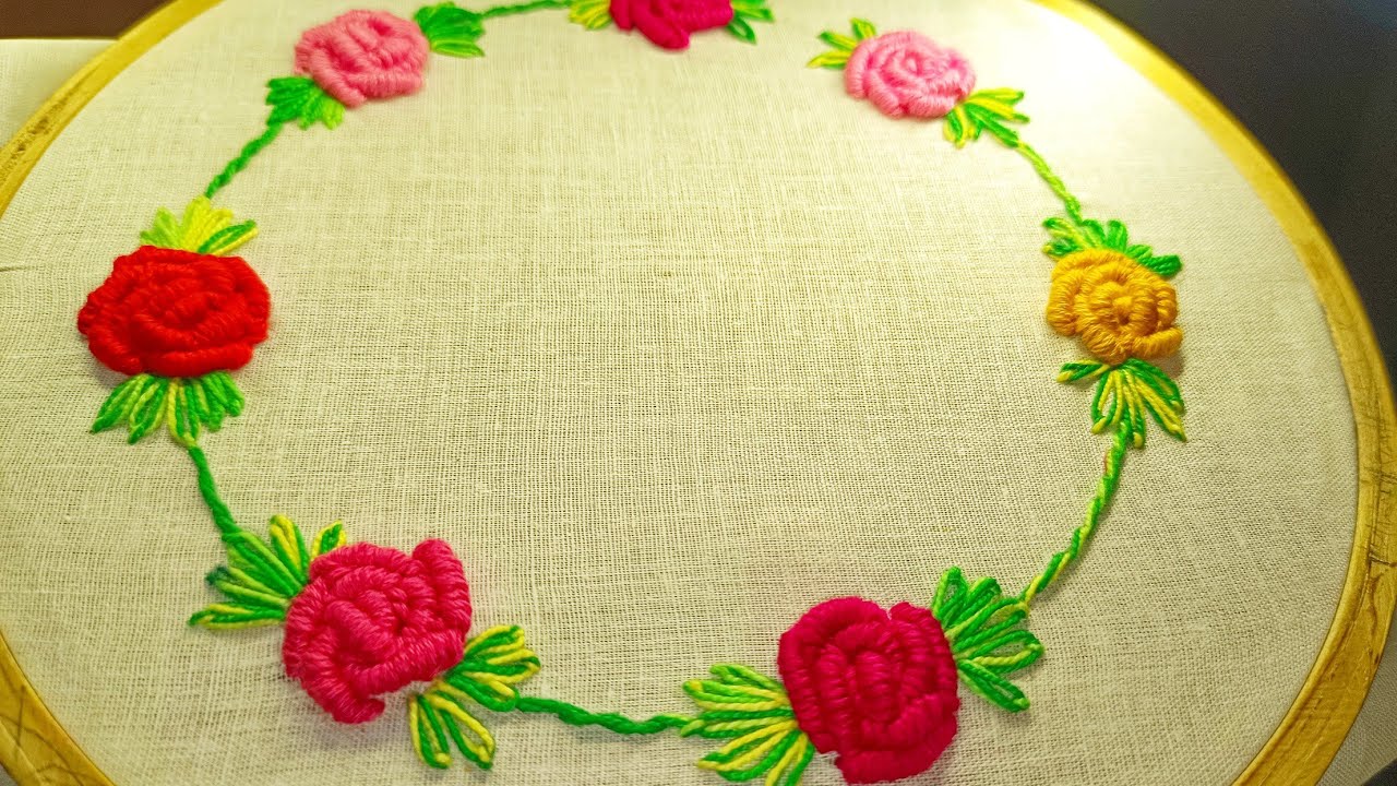 Amazing ️super and easy bullion rose embroidery design , hand ...