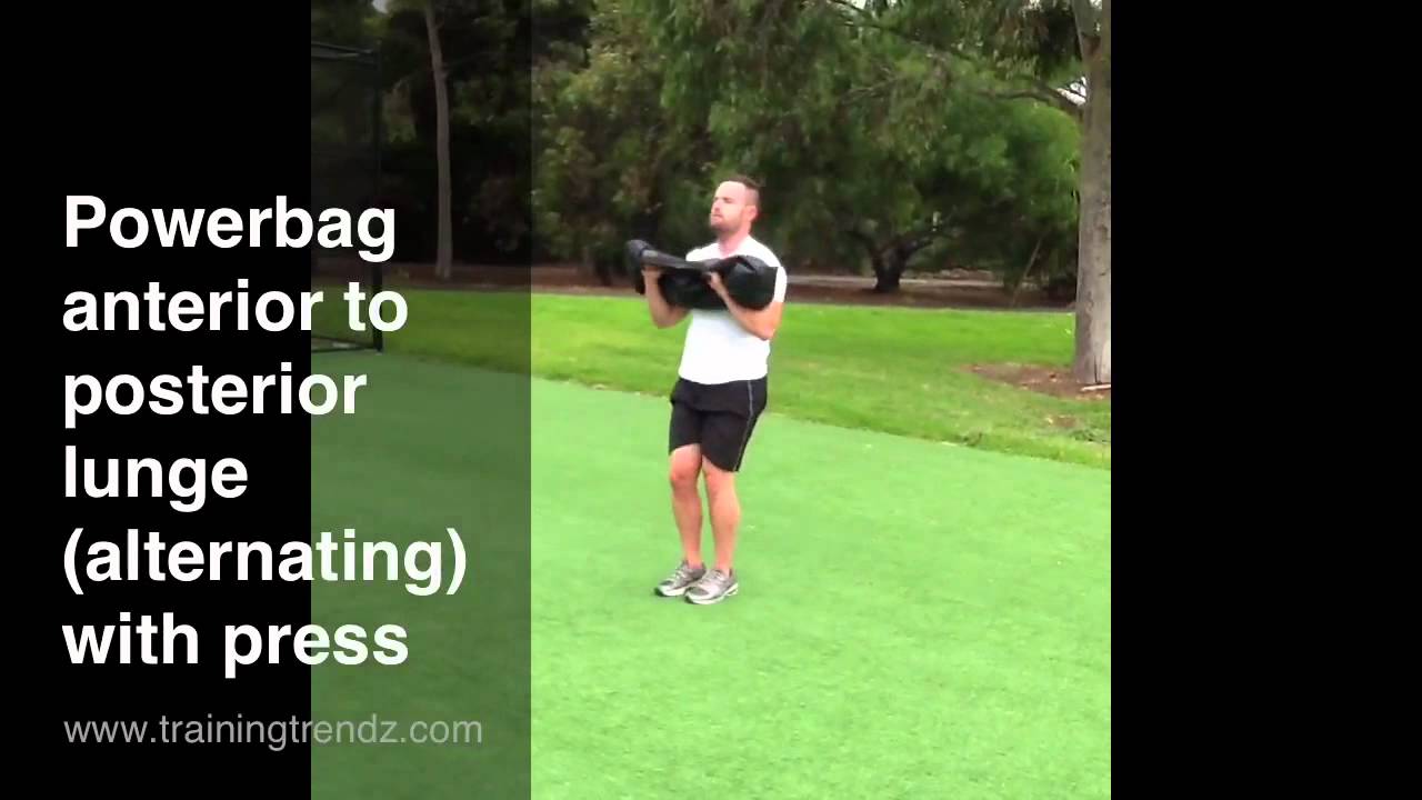 Powerbag Press With Anterior To Posterior Lunge - YouTube