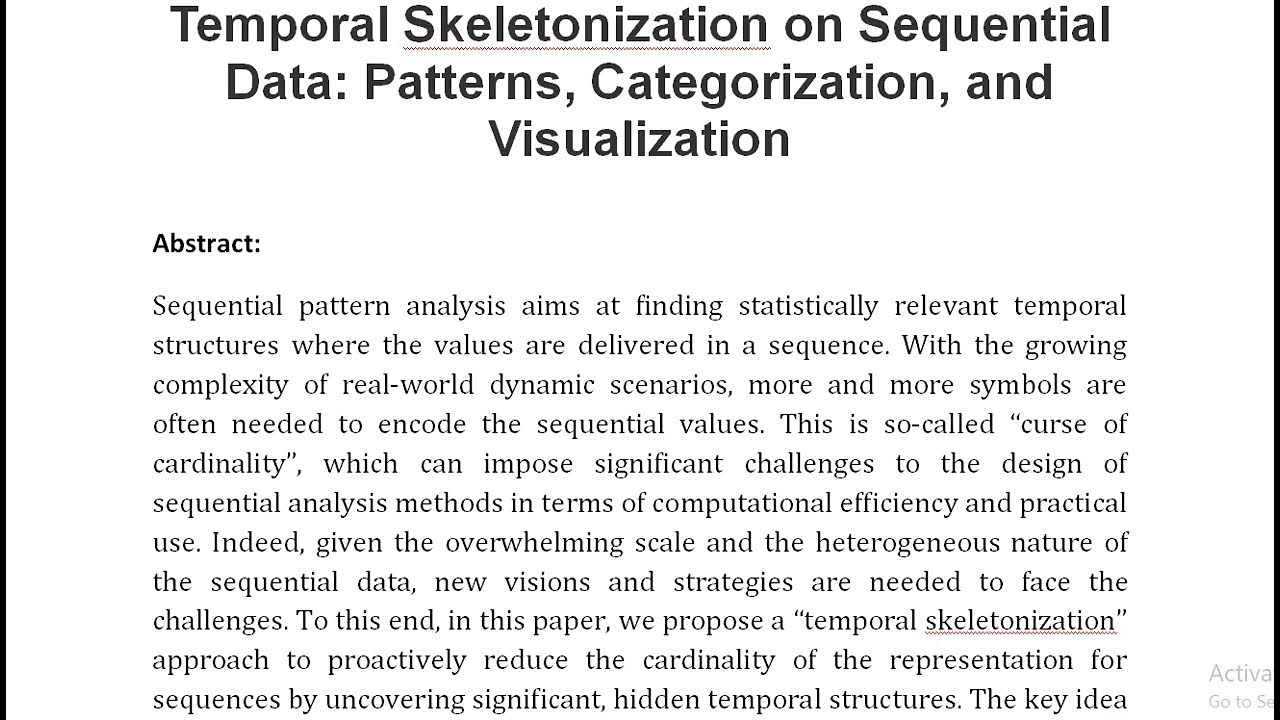 Temporal Skeletonization on Sequential Data Patterns, Categorization ...