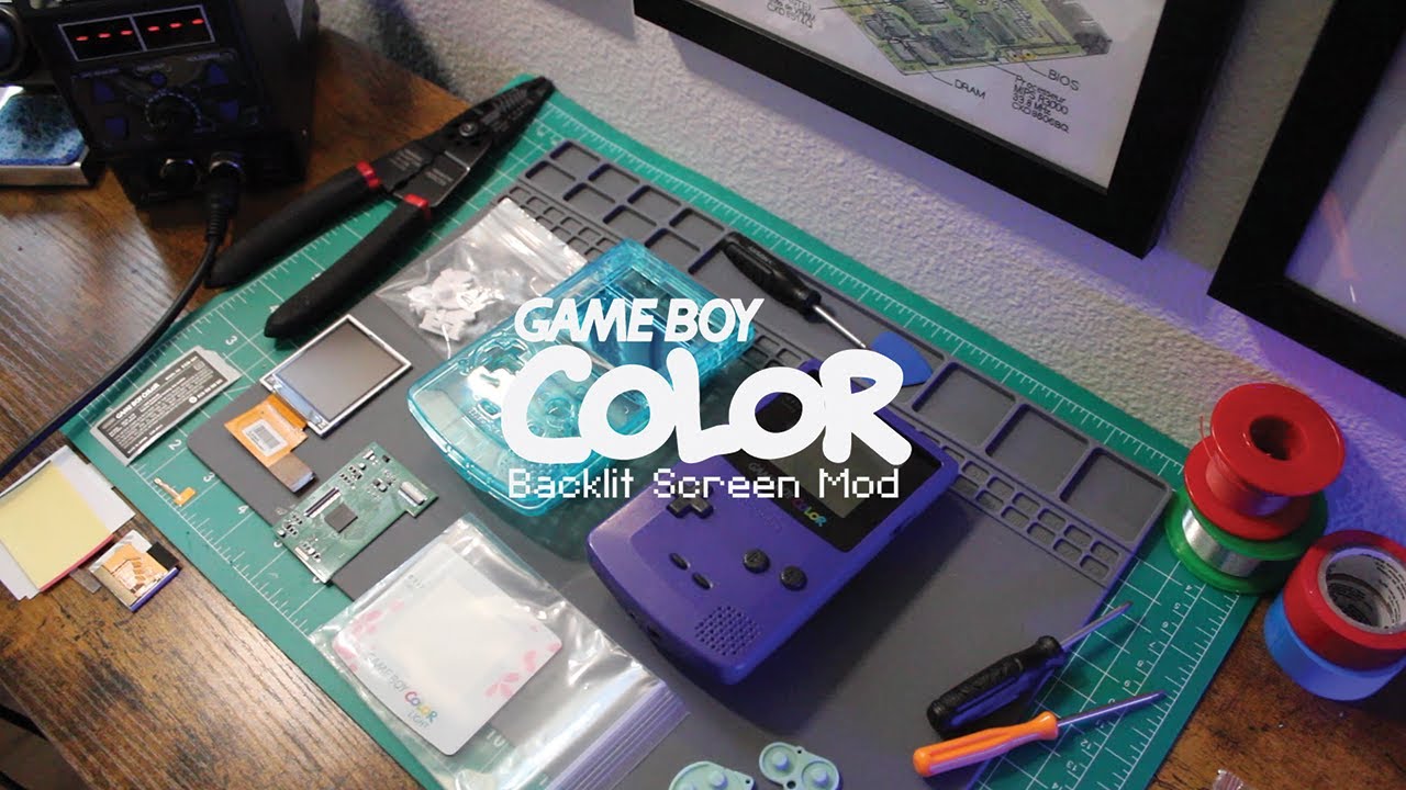 Game Boy Color Backlit Screen Mod - YouTube