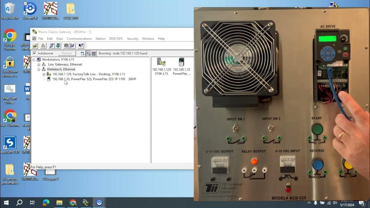 Setting the IP of a PowerFlex 525 with BootP - YouTube