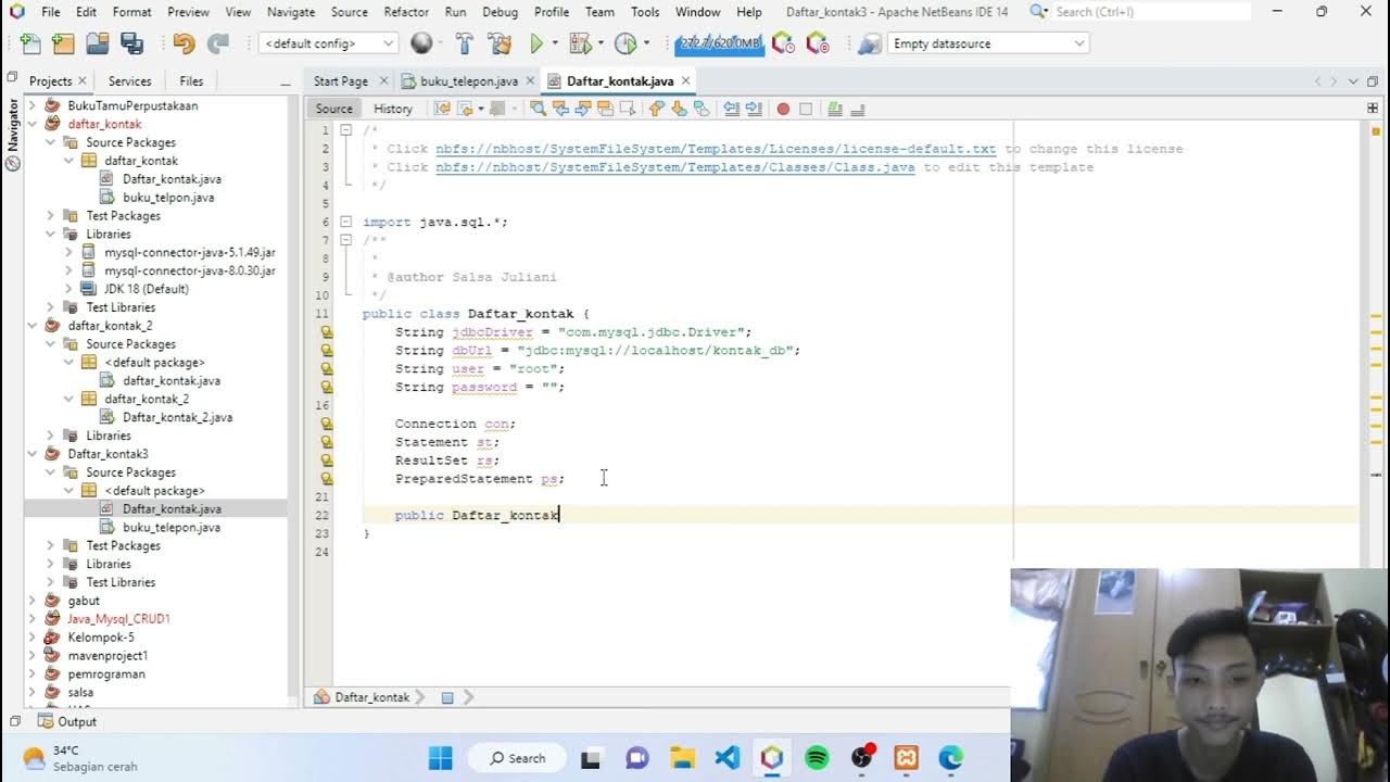 Aplikasi Daftar Kontak Sederhana Dengan Java CRUD Menggunakan Apache NetBeans Part 2 - YouTube