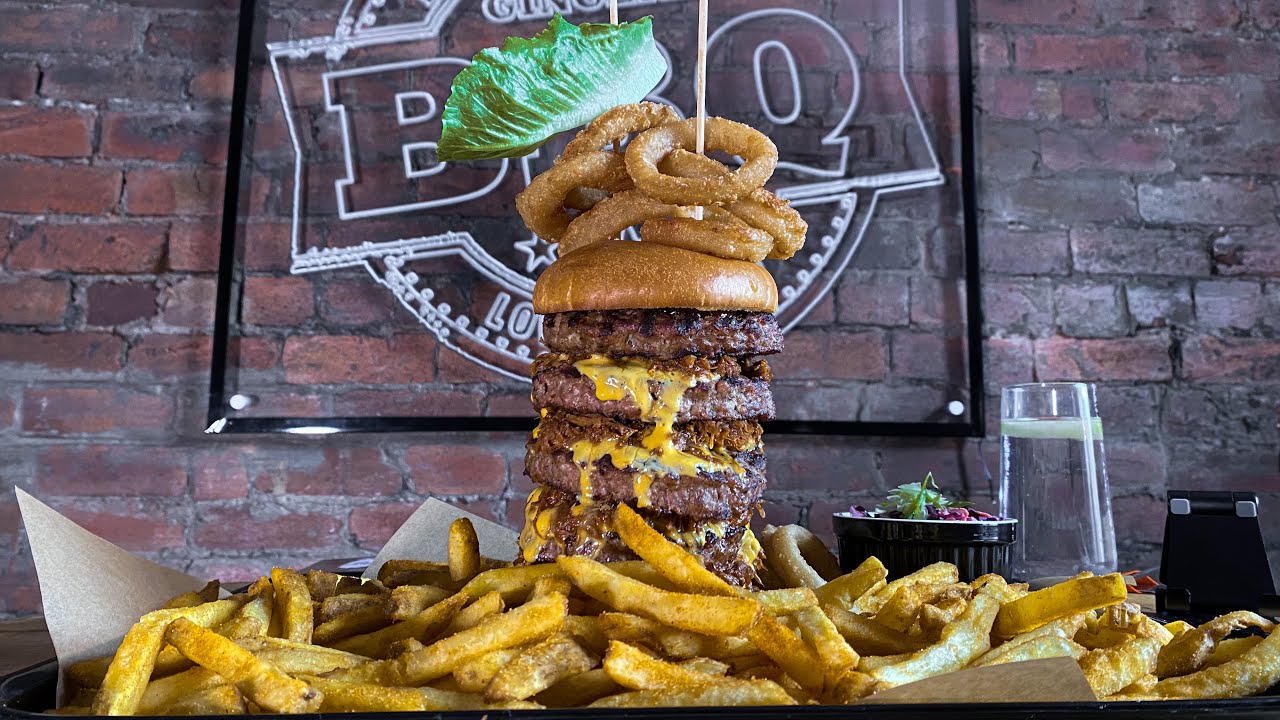 UNCLE SAMS BURGER CHALLENGE | GINGERZ BBQ | Shutkeverofficial - YouTube