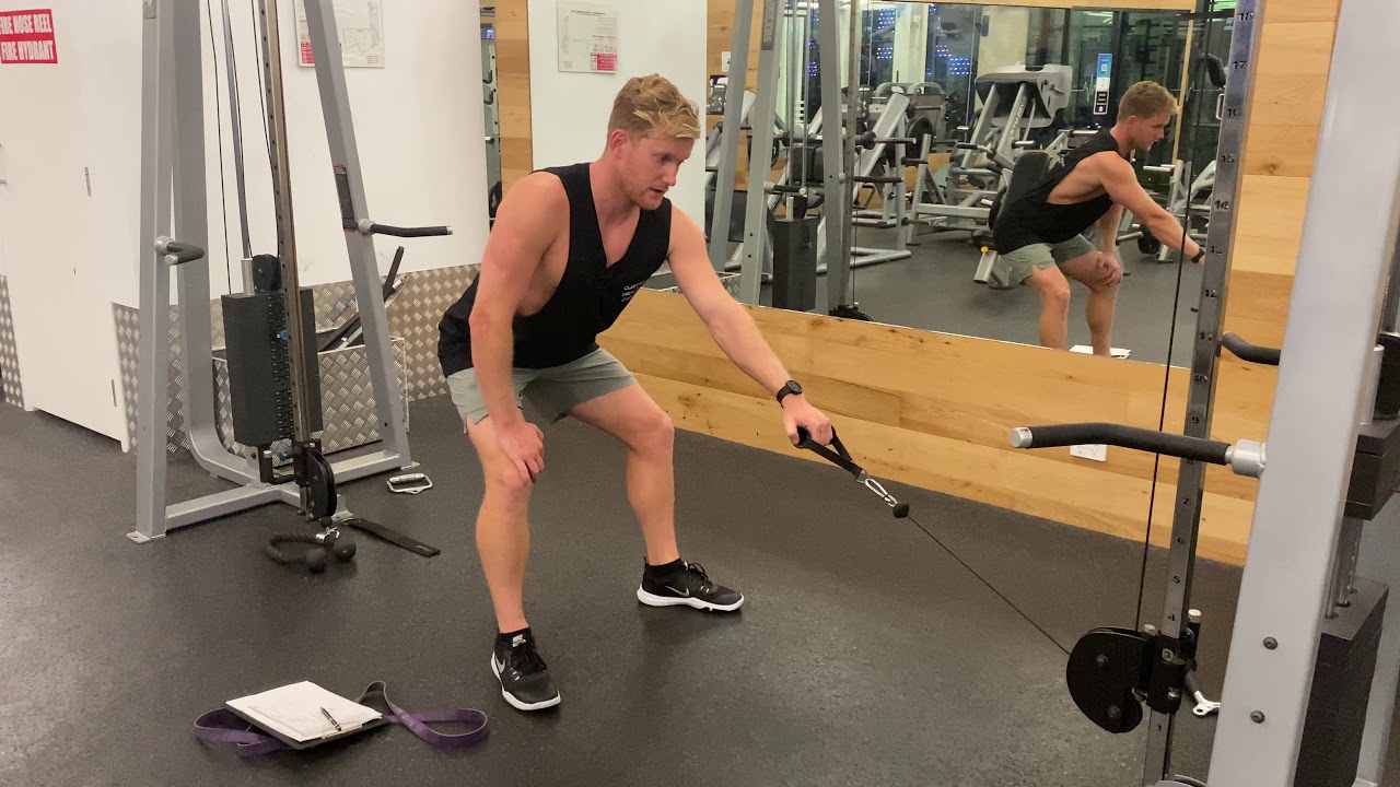 Single arm bent over cable row - YouTube