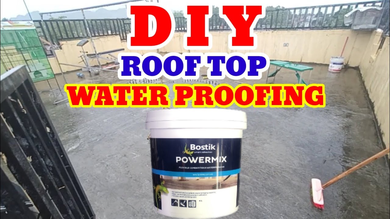 diy Roof top waterproofing with power mix and cement - YouTube
