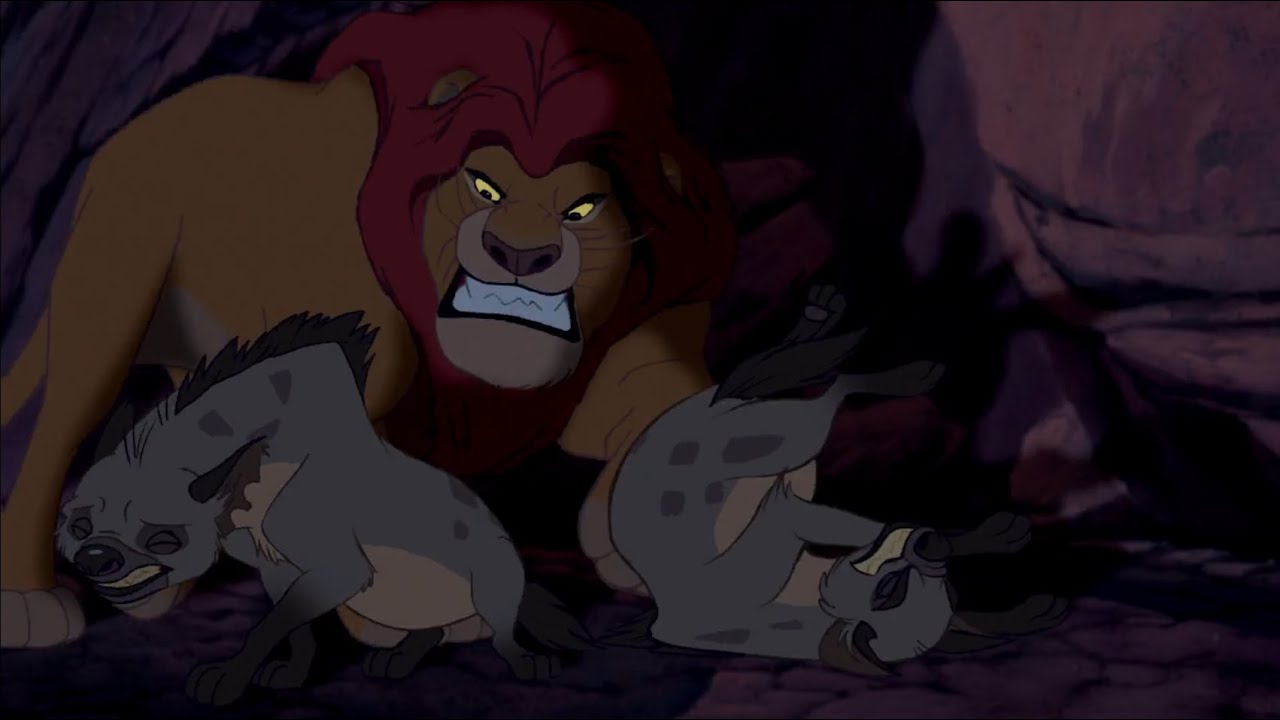 Mufasa Saves Simba and Nala From Hyenas Scene HD | The Lion King (1994 ...