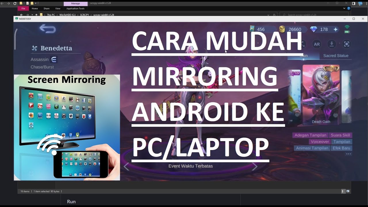 CARA MUDAH MIRRORING ANDROID KE LAPTOP ATAU PC DENGAN USB - YouTube