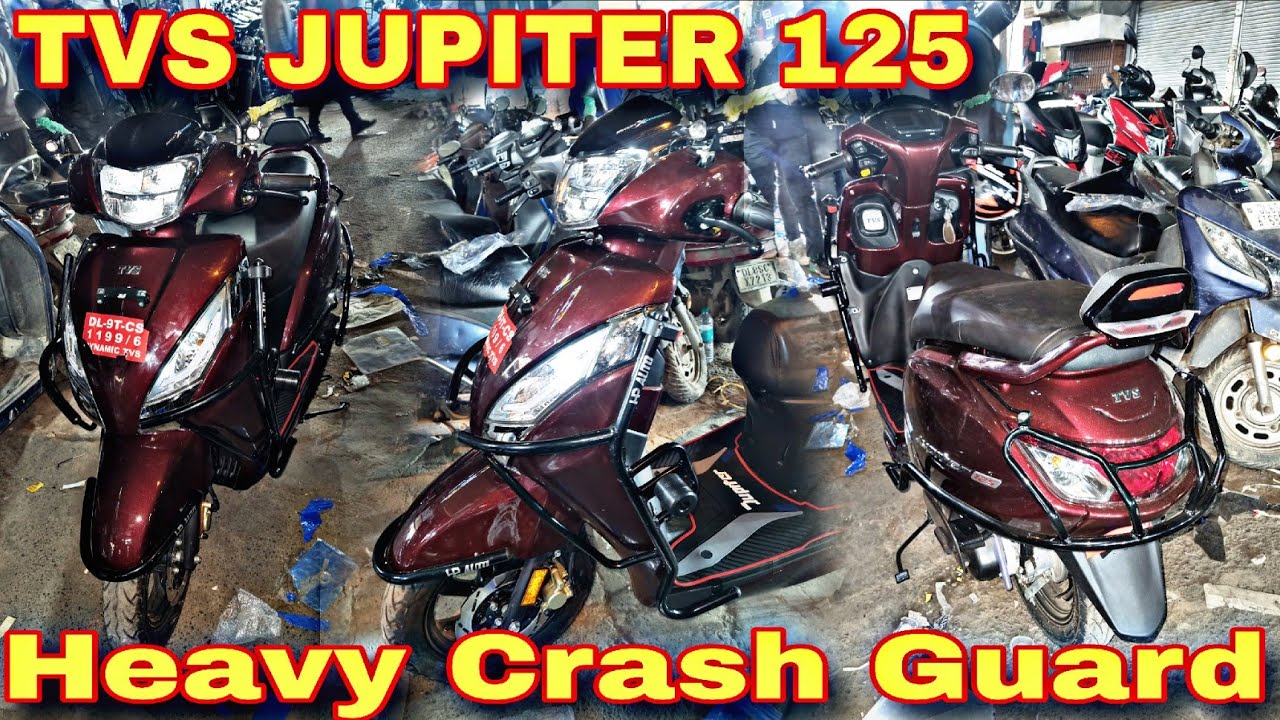 TVS JUPITER 125 😎 Heavy Quality Crash Guard 🔥 Full Modified Accessories ...