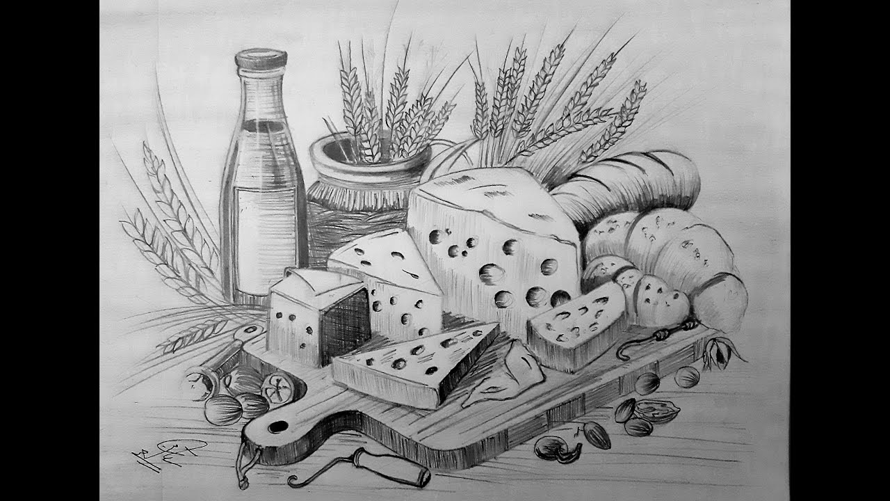 Exercise 1 | Pencil drawing (Hatching and scratching) Full process ...