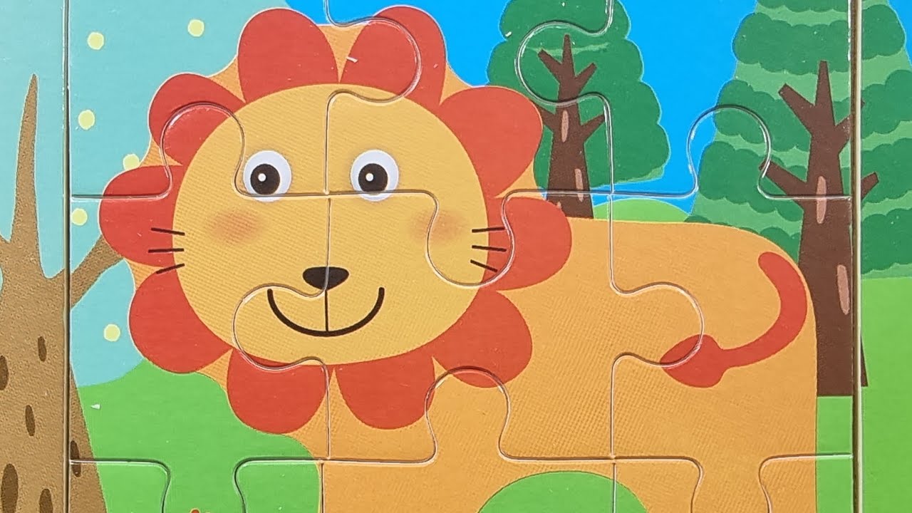 Putting Together Lion Puzzle - YouTube