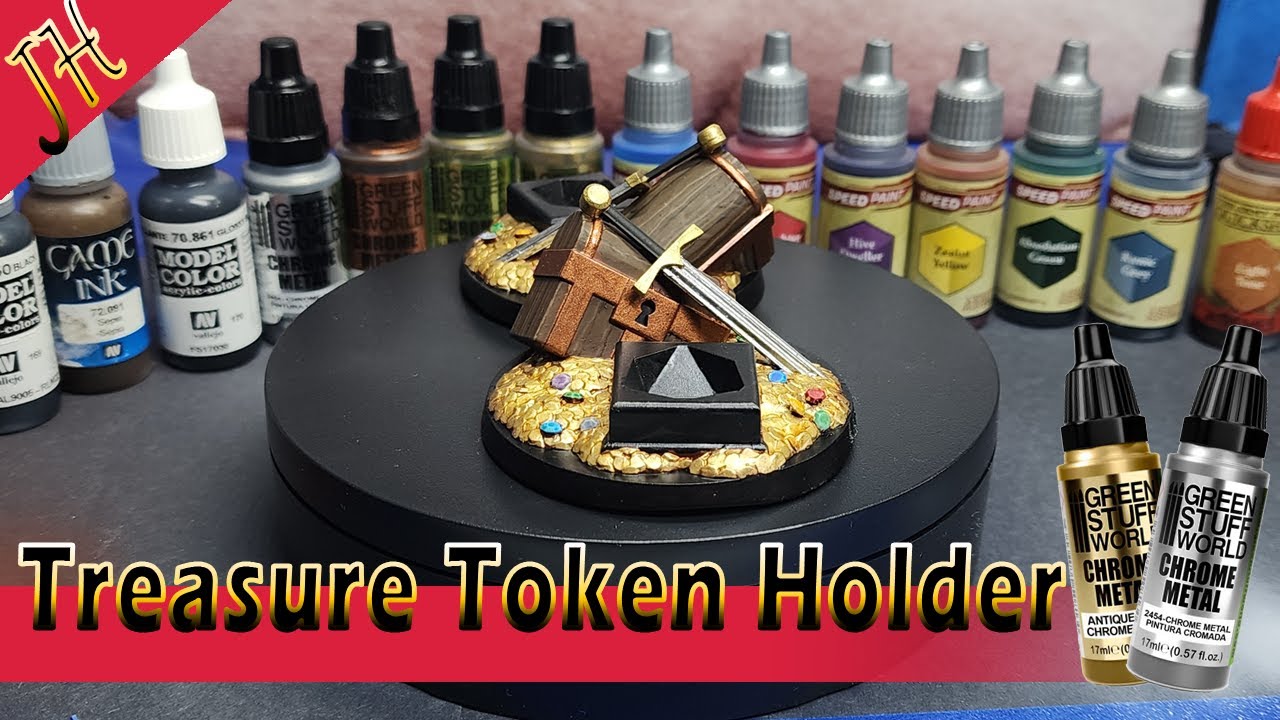 Painting MTG d20 Treasure Token Holder - YouTube