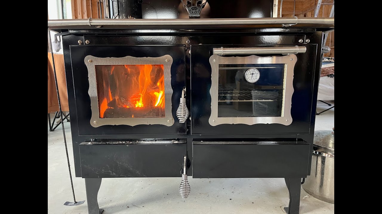Installing Our Chimney Pipe and Wood Cook Stove - YouTube
