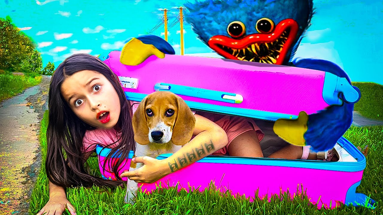 Huggy Wuggy Puppy Playtime kommt ins Haus und nimmt Adri mit - YouTube