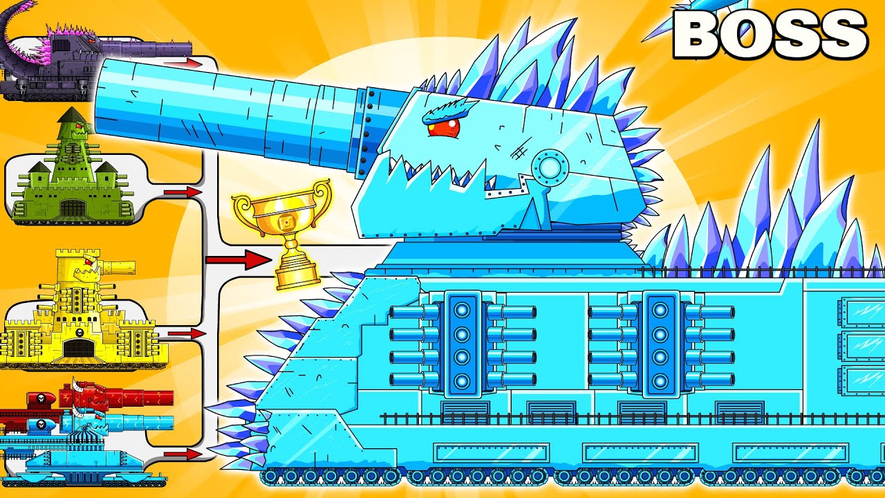 MEGA BOSS: DORIAN MONSTER ICE vs MEGA TANK - Cartoons about tank/Nina ...