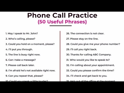 Phone call practice|| spoken English||everyday questions||everyday ...