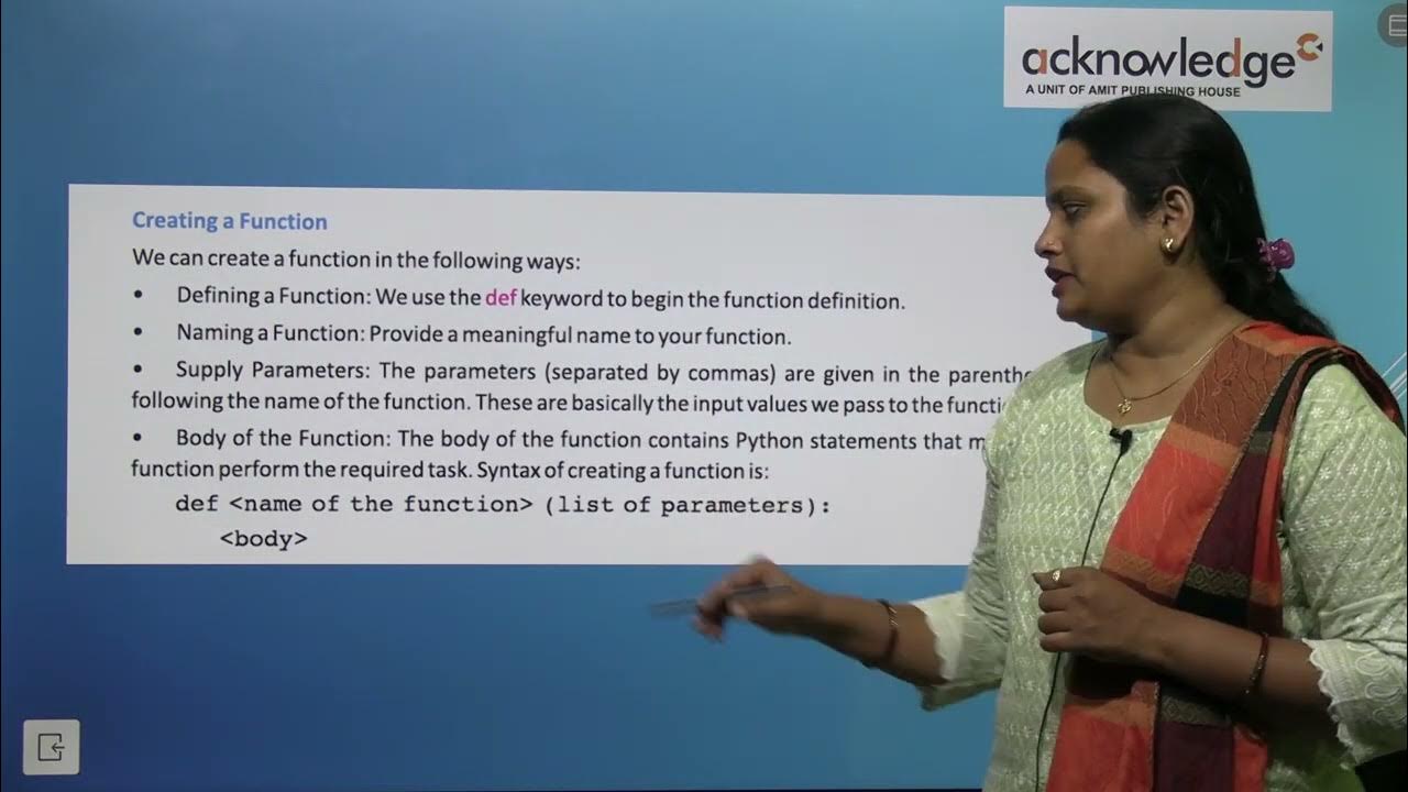 ACKNOWLEDGE COMPUTER CLASS 8 CHAPTER 12 FUNCTIONS AND STRINGS IN PYTHON - YouTube