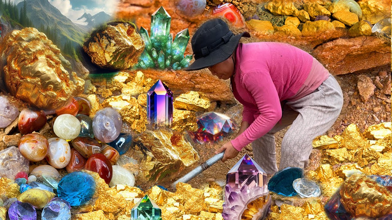 Great finding of Natural Gold, Diamond Amethyst. Diamonds, Quartz ...