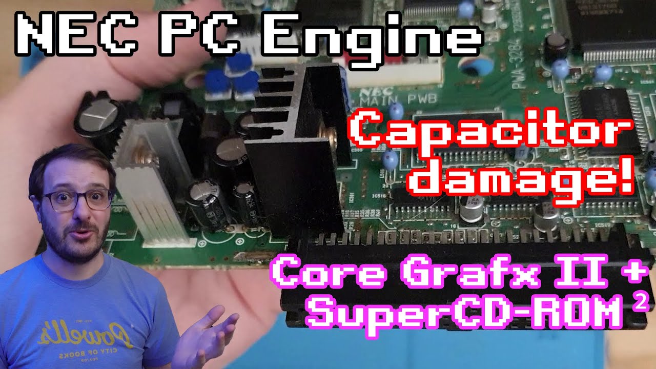 A look inside this capacitor damaged PC Engine Super CD-ROM² - YouTube
