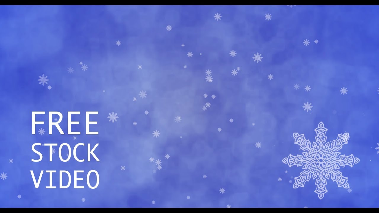 Snow crystals falling with a blue background - Royalty Free Video - YouTube