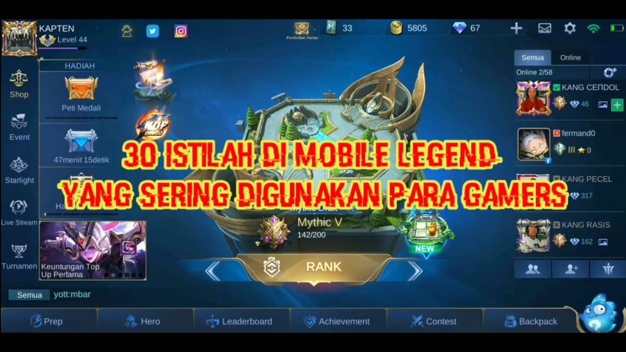 30 Istilah di Mobile Legend yang sering digunakan Para Gamers - YouTube