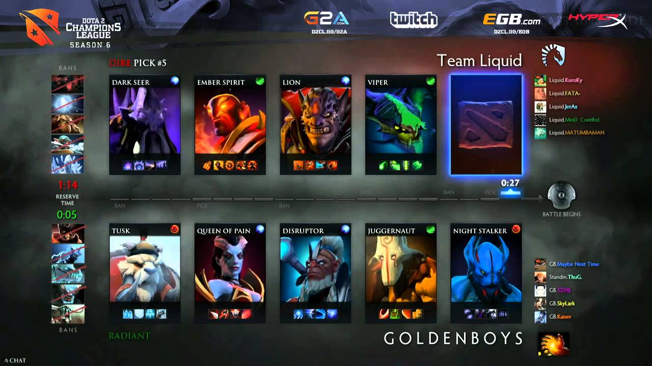 Golden Boys vs Liquid Game 2 - D2CL S6 SF - @DotaCapitalist ...