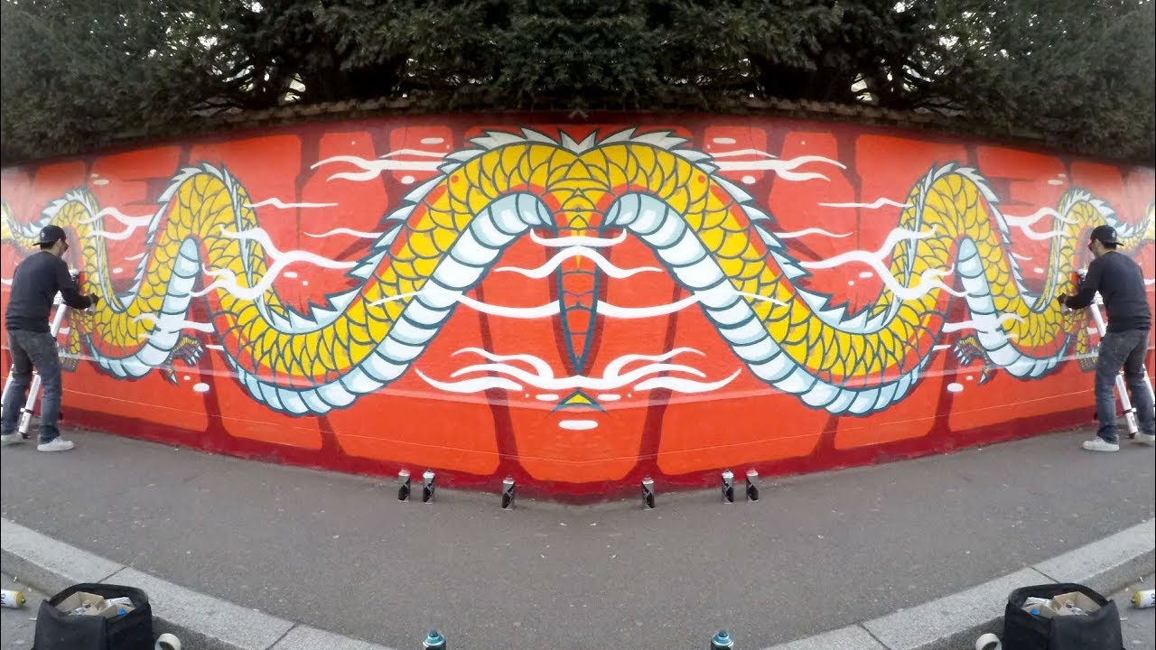 Huang Long, graffiti time-lapse par Kekli - Boulevard du Graff ...