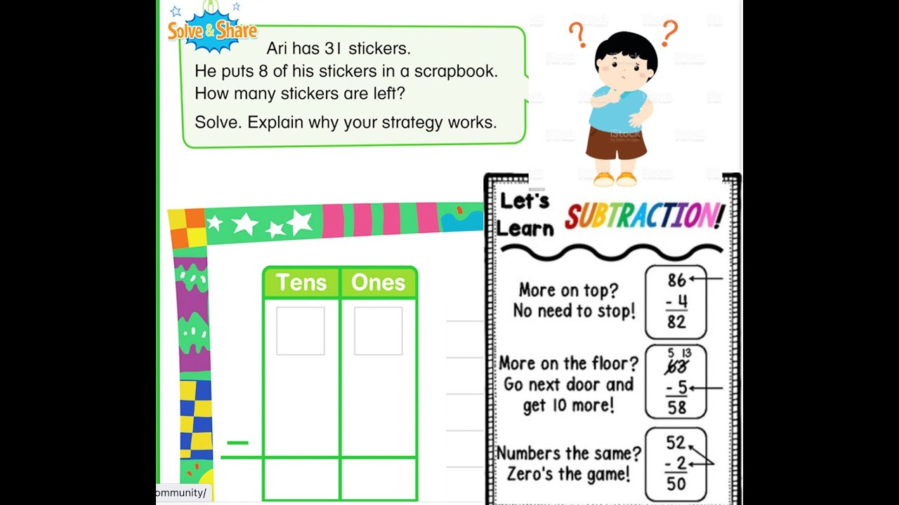 Subtraction using Place Value : Math lesson 6 3 - YouTube