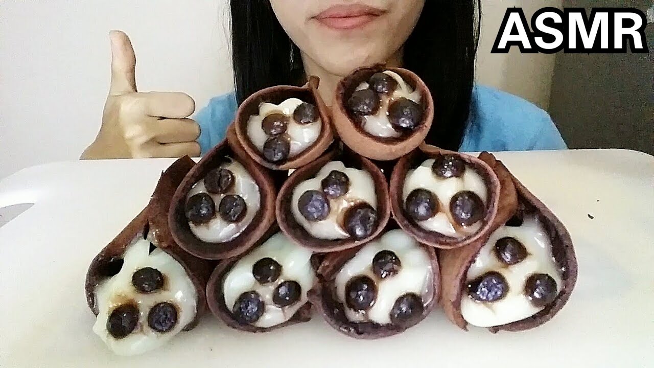 ASMR CHOCOLATE FOLDED PANCAKE | EATING SOUND - YouTube