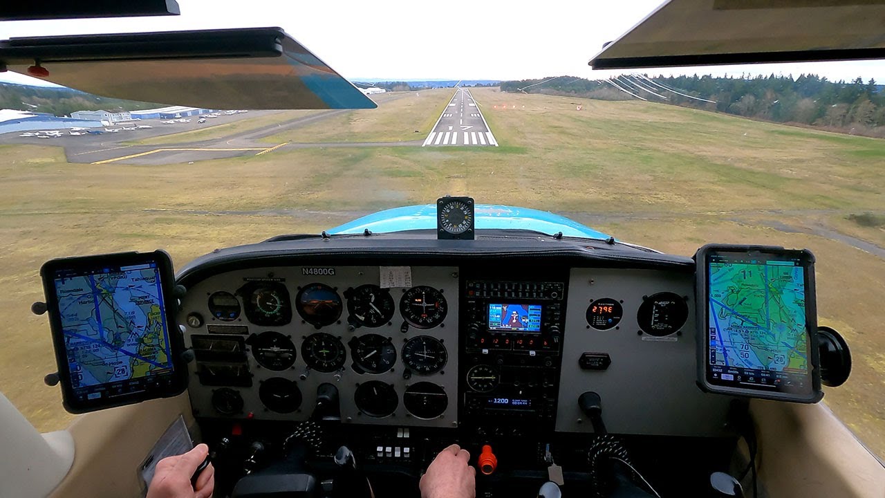 Flying the Pattern in a Cessna 172 | Practice Landings | Tacoma Narrows ...