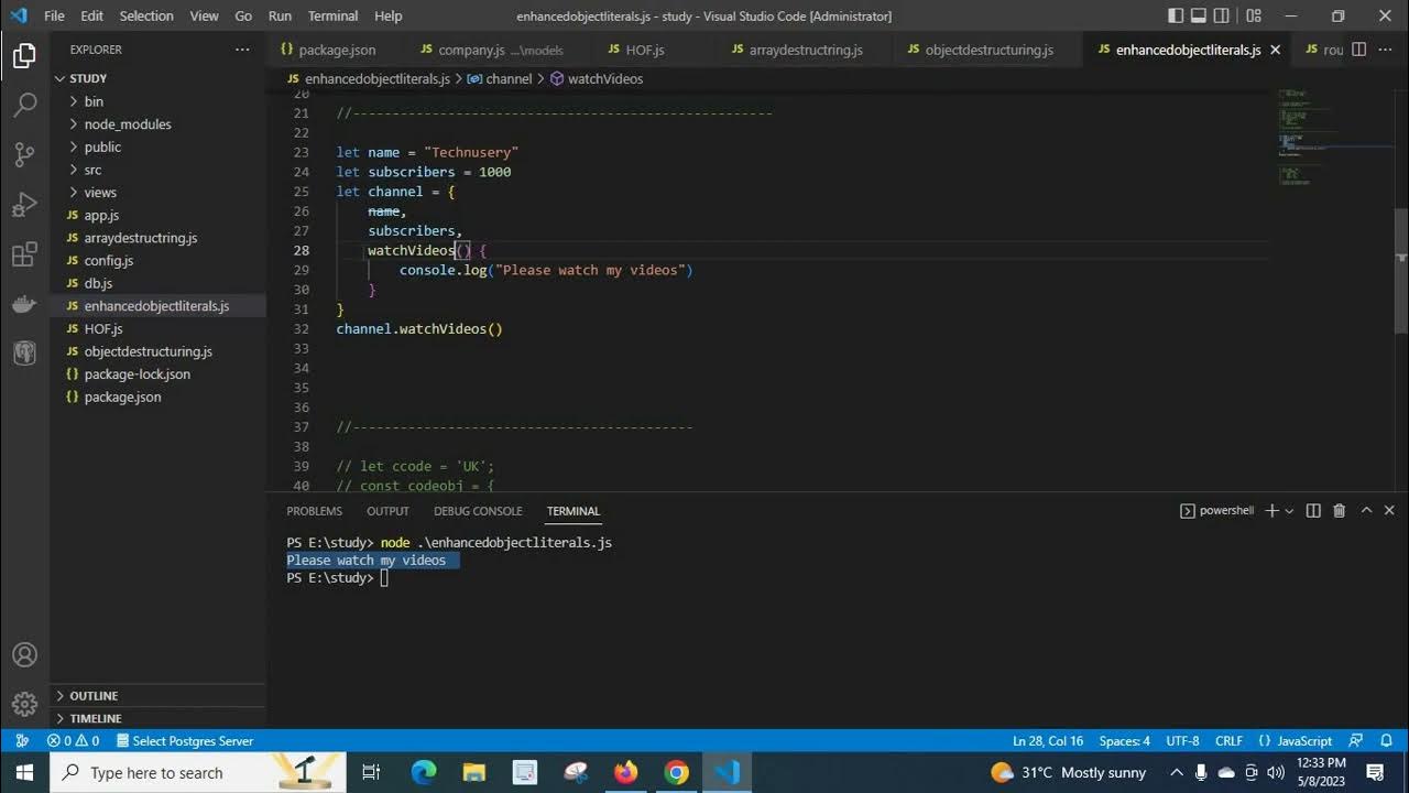 Enhanced Object Literals In Javascript Es6 Version Interview Questions And Answers Youtube