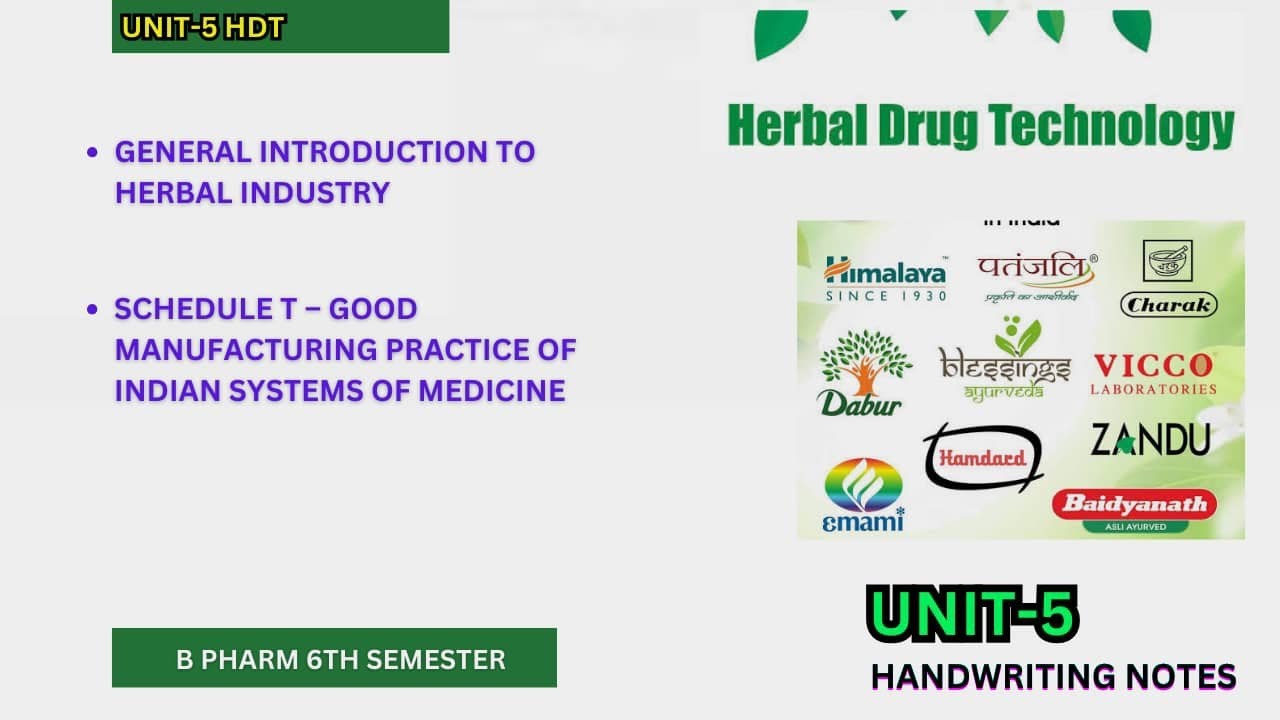 Unit-5 Herbal drug technology | Herbal drug Indutry | GMP requirements ...