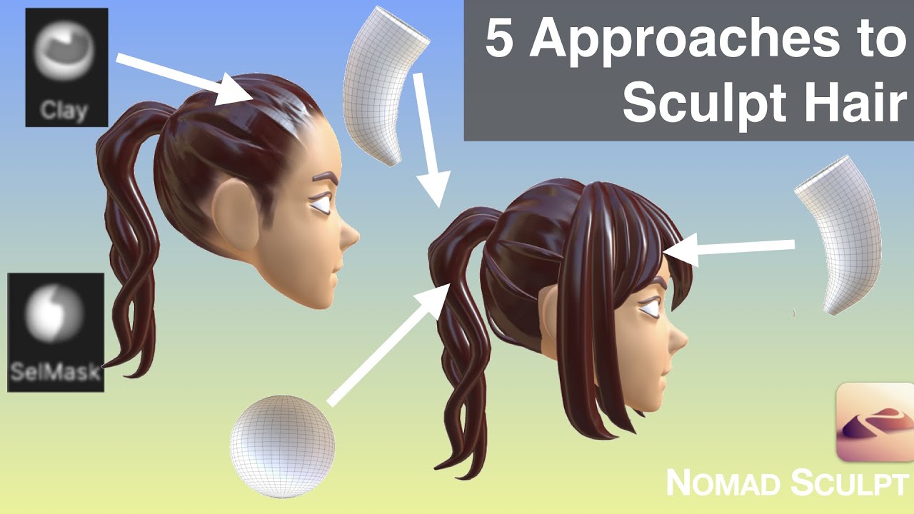 Different Ways to Sculpt Hair | Nomad Sculpt - YouTube
