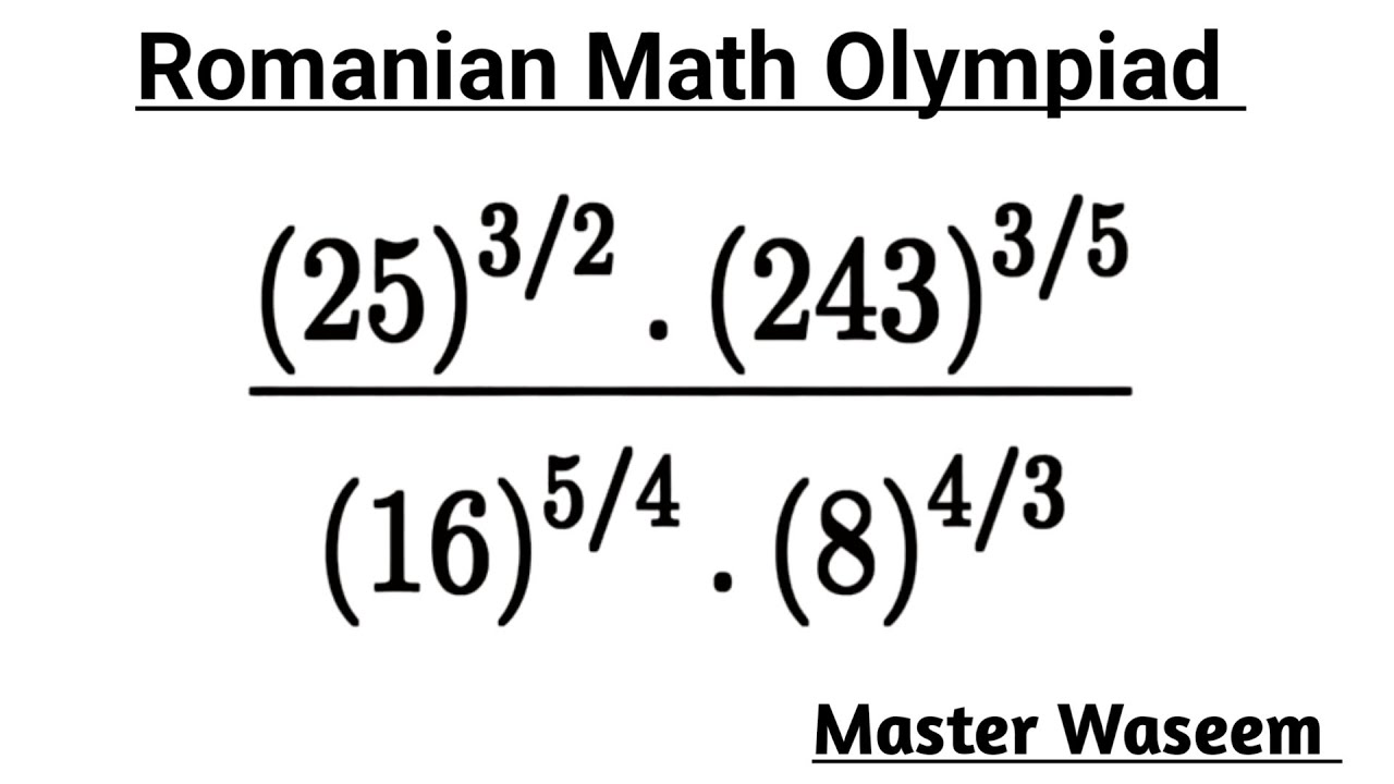 Romanian || Math Olympiad || A beautiful Algebra Fraction || Master ...