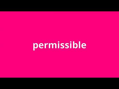what is the meaning of permissible - YouTube