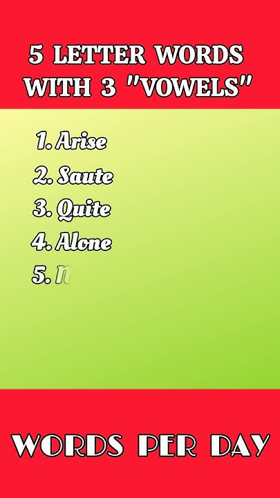 5 letter words with 3 "VOWELS" #englishlearners #englishlearning # ...