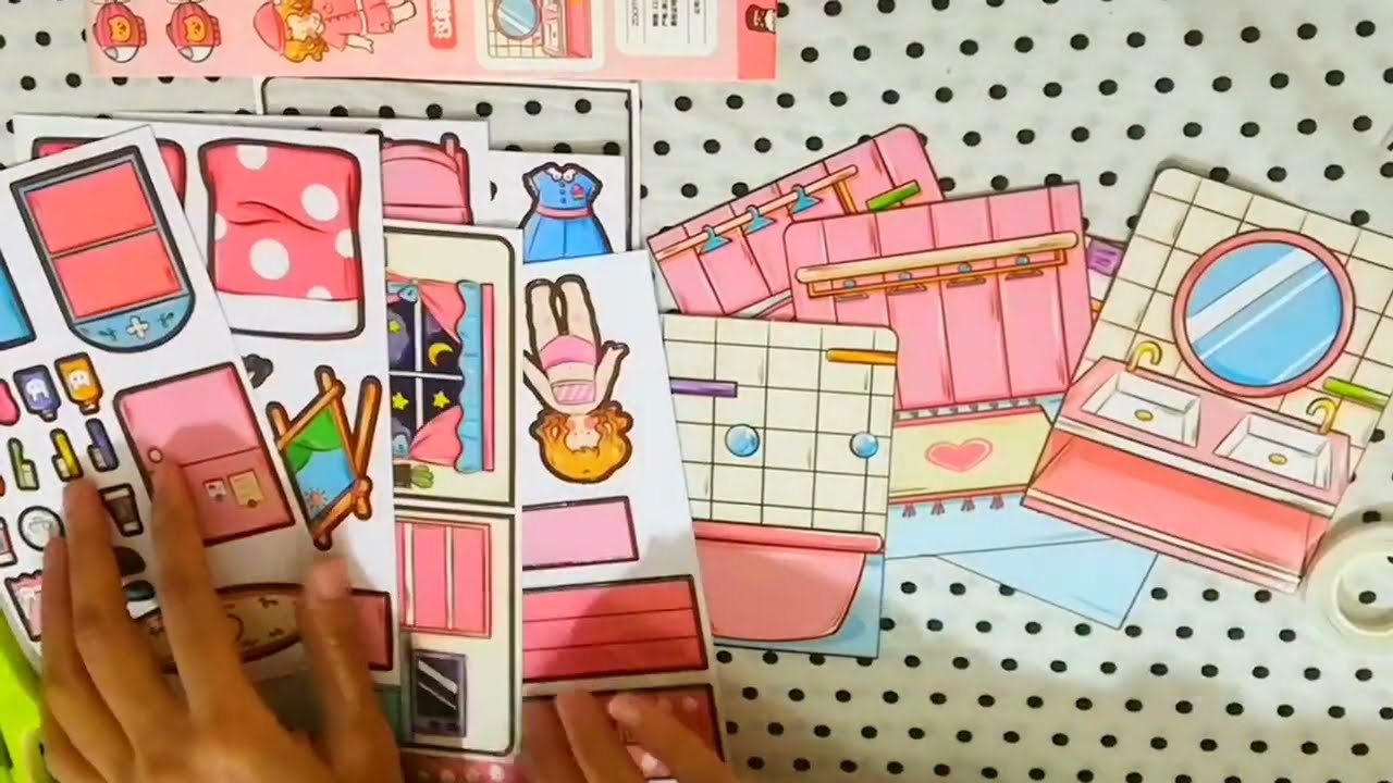 [🍄Paper diy🍄] ASMR happy life story Book 📔🍄종이의 행복한 삶 |Paper doll craft ...