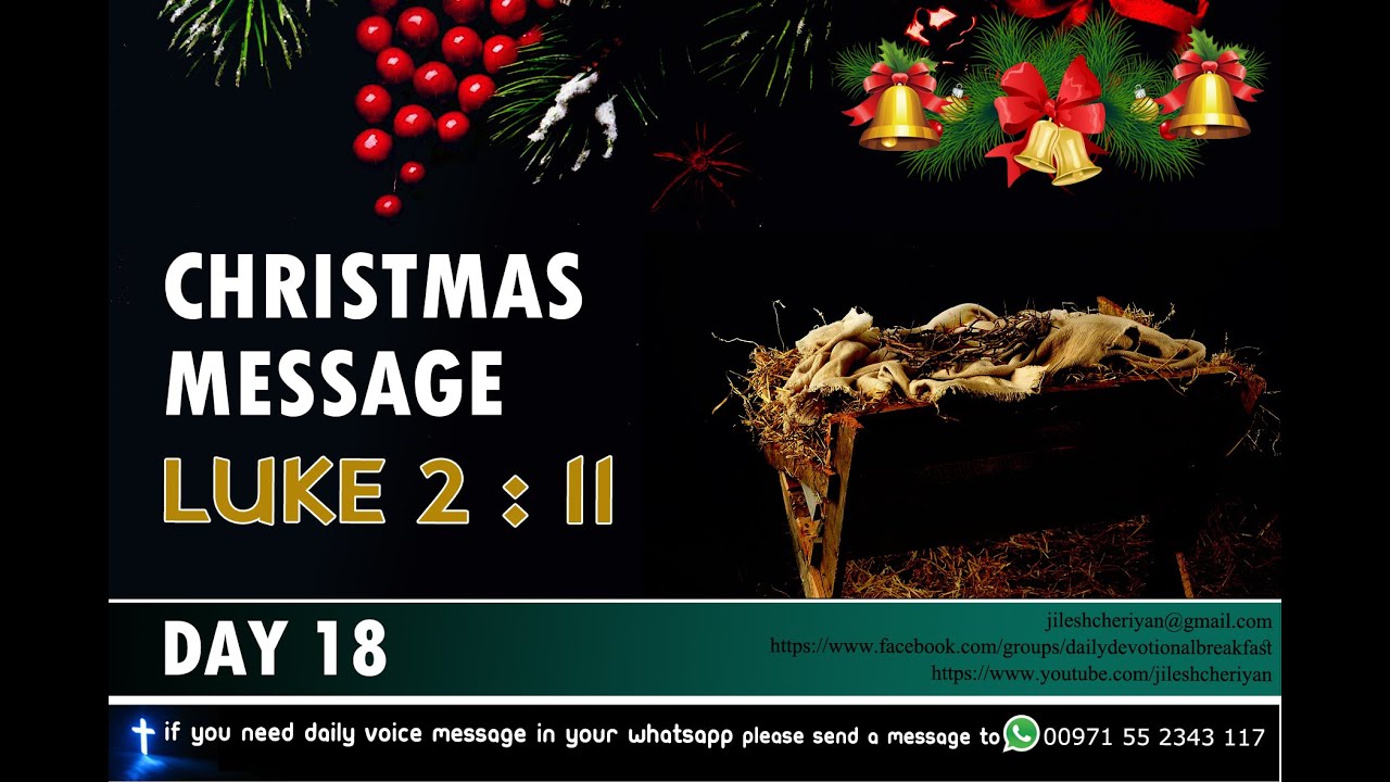CHRISTMAS MESSAGE DAY 18 | LUKE 2:11 | HAPPY CHRISTMAS | CHRISTMAS ...