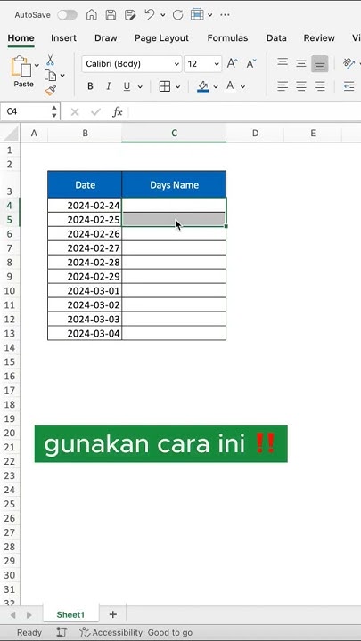 Membuat Nama hari di Excel #excel #excelformula #exceltricks #exceltips #spreadsheets #corporate ...
