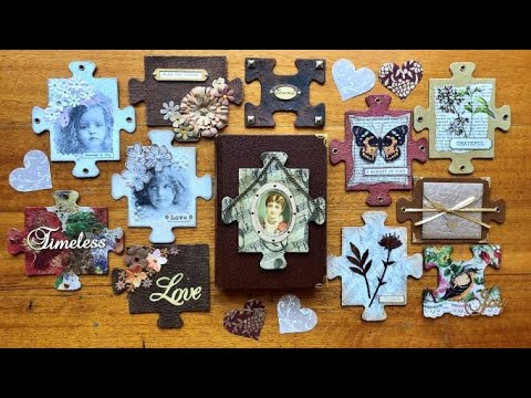 Large Puzzle Piece Embellishments for Junk Journal Covers - YouTube