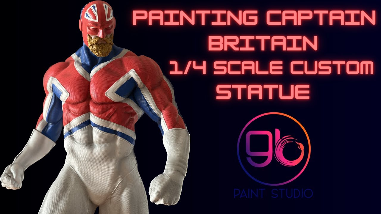 Painting Captain Britain - 1/4 scale Custom Statue - Dipingere Capitan ...