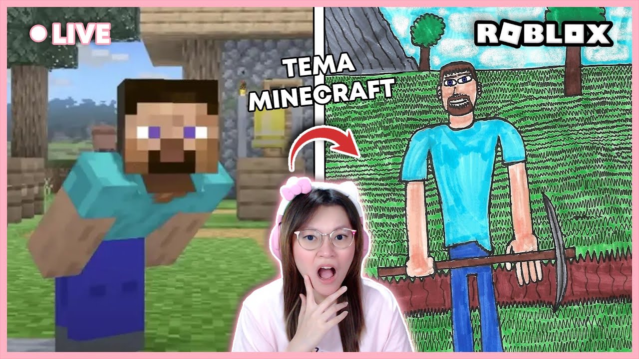 GAMBAR TEMA MINECRAFT ?!! [SPEED DRAW ROBLOX INDONESIA] - YouTube